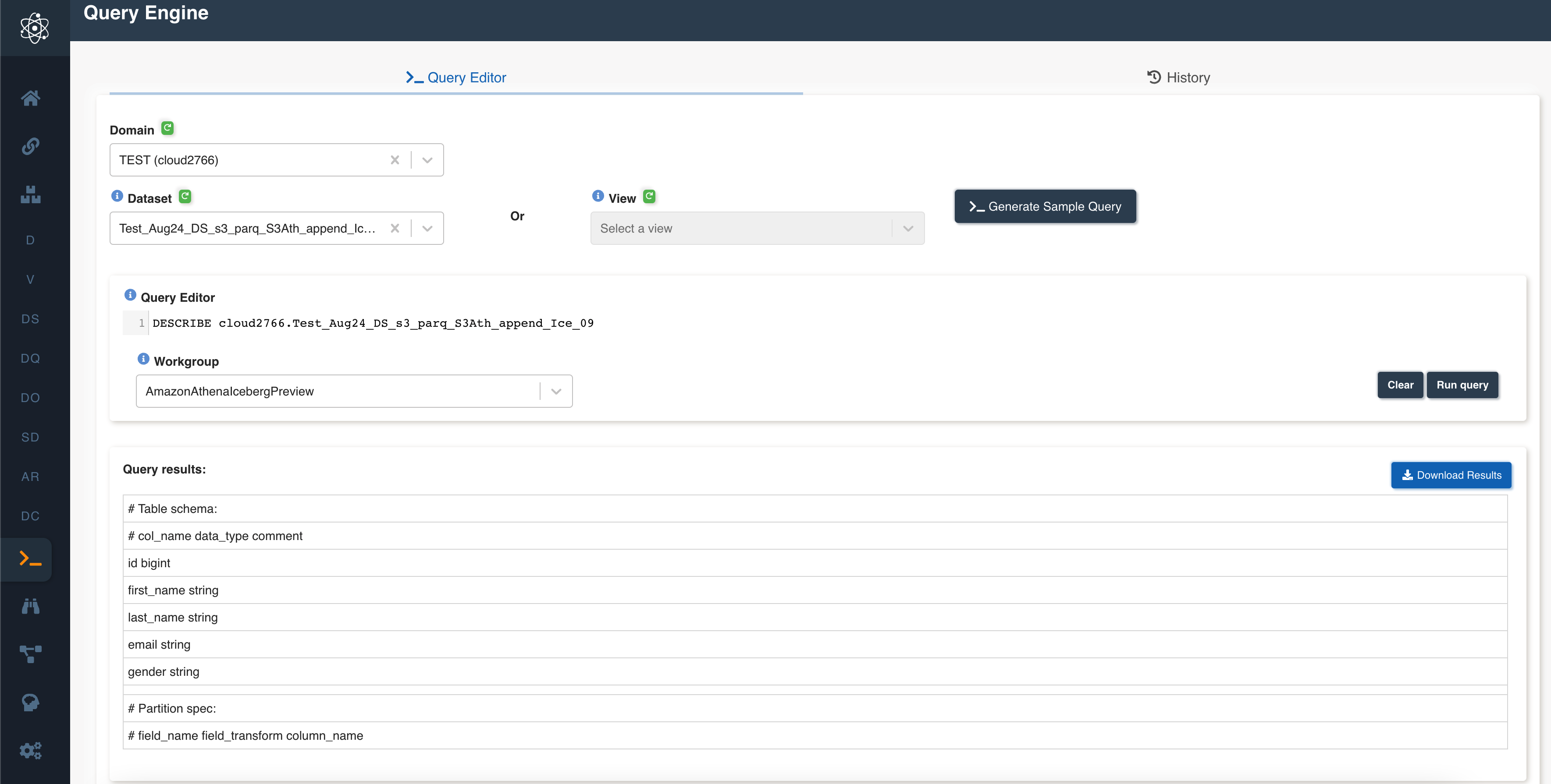 Iceberg Datasets | Amorphic Docs