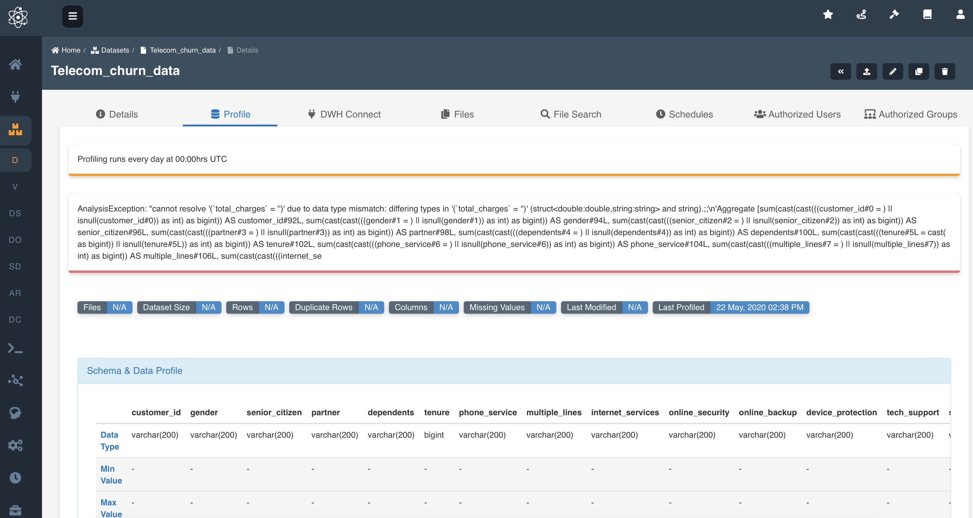 Data Profiling | Amorphic Docs