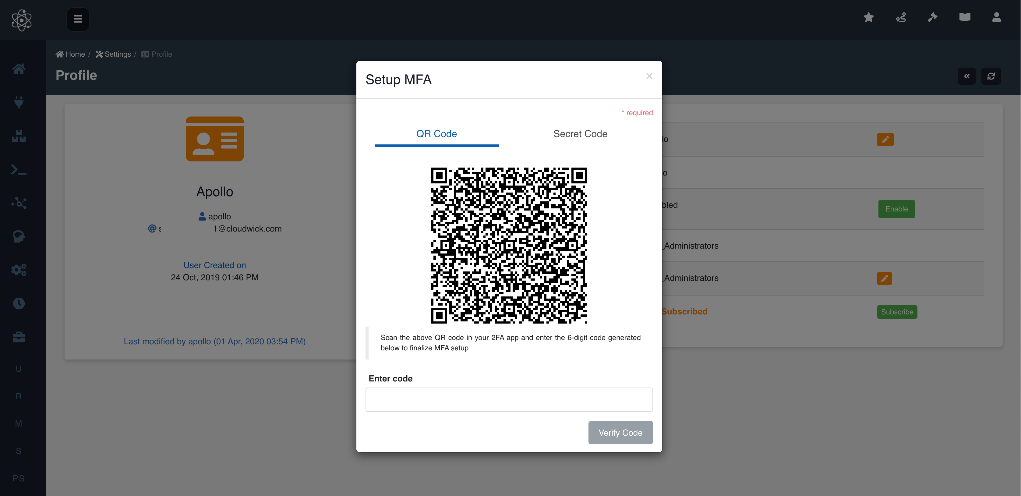 Setup MFA | Amorphic Docs