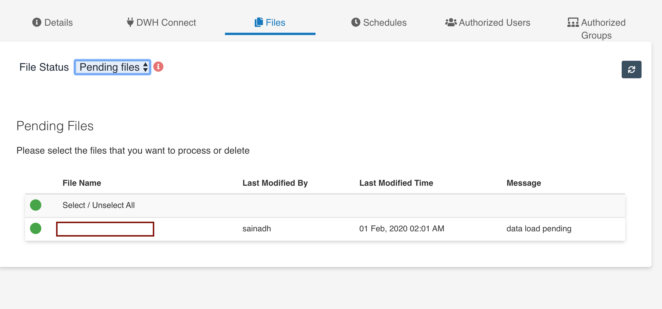 Run data reload | Amorphic Docs
