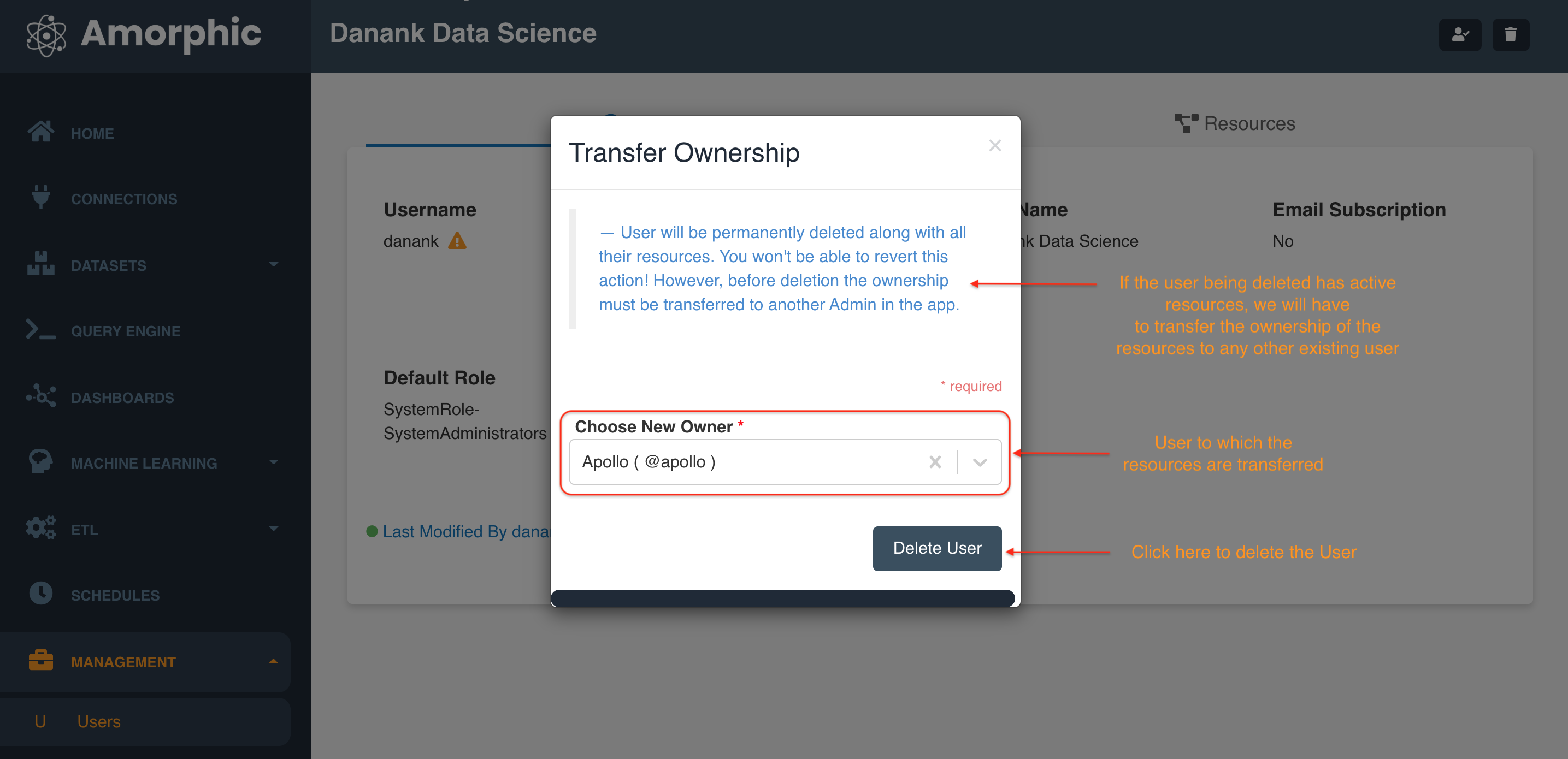 Users | Amorphic Docs